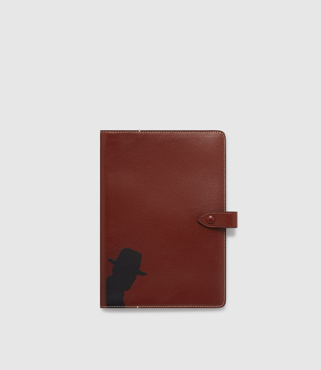 INDIANA JONES™ A5 Notebook Cover Rust Leather Handmade in Italy | Métier