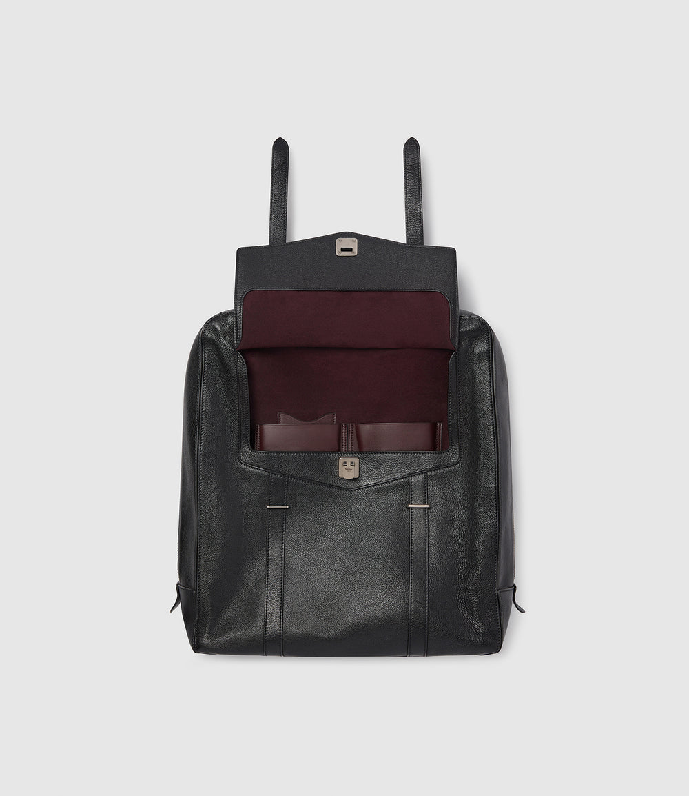 Men's Rider Backpack Elvis Leather Black Handmade in Italy | Métier