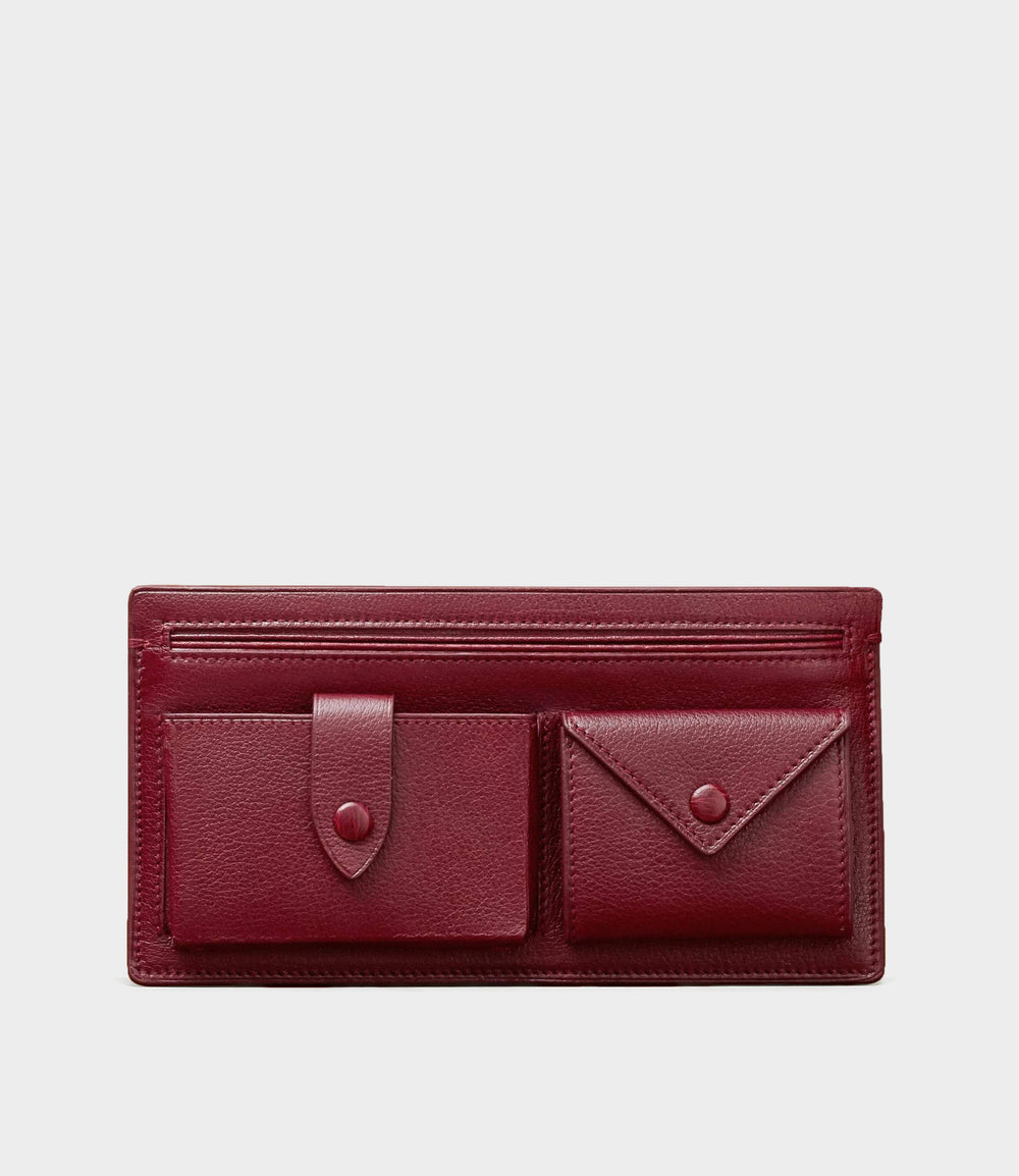 Métier Inside Out Wallet Handmade Italian Buffalo Leather Dark Cherry ...