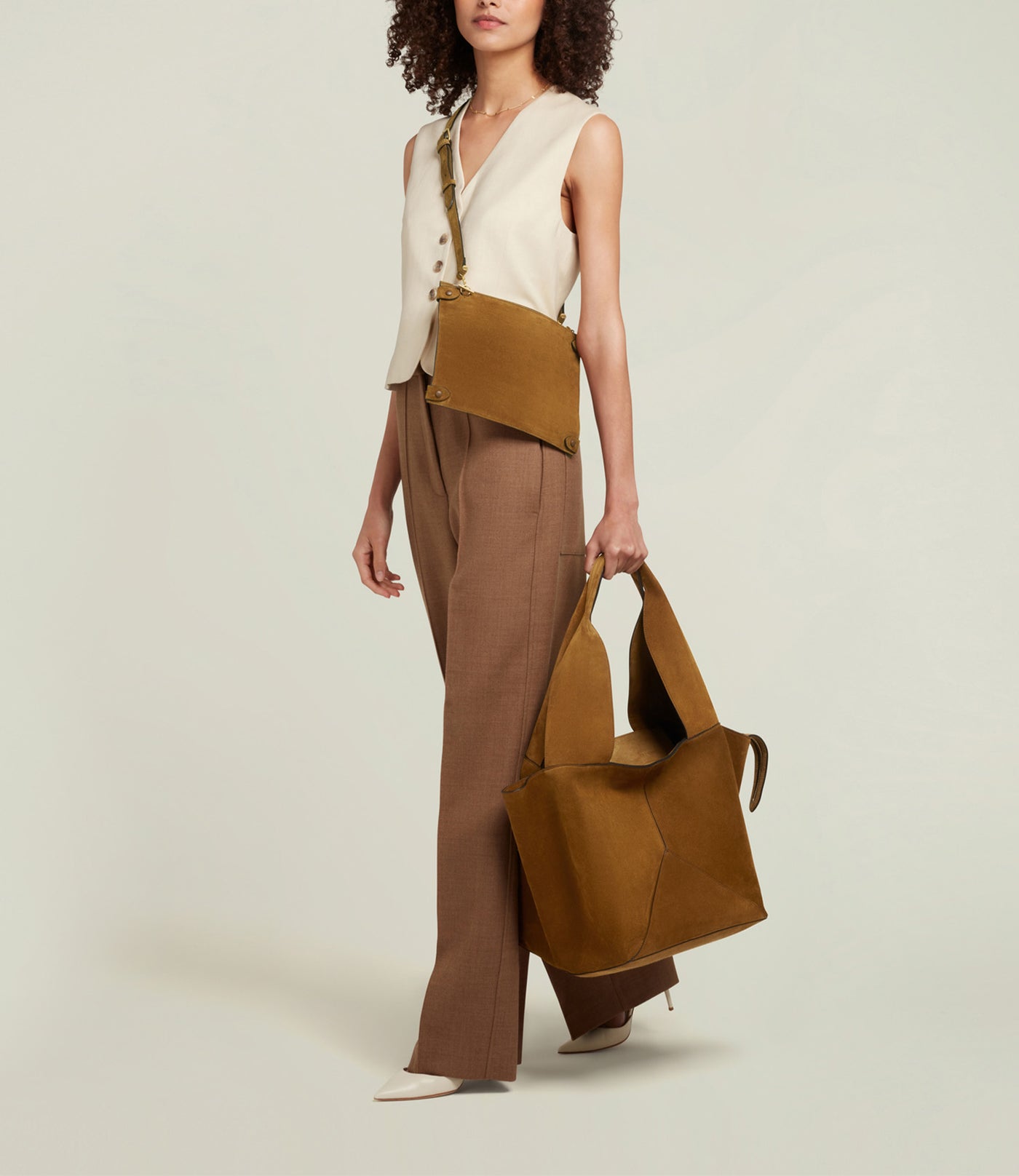 Métier Market Bag Handmade Italian Leather Tote Bag Suede Marrakech Tan ...