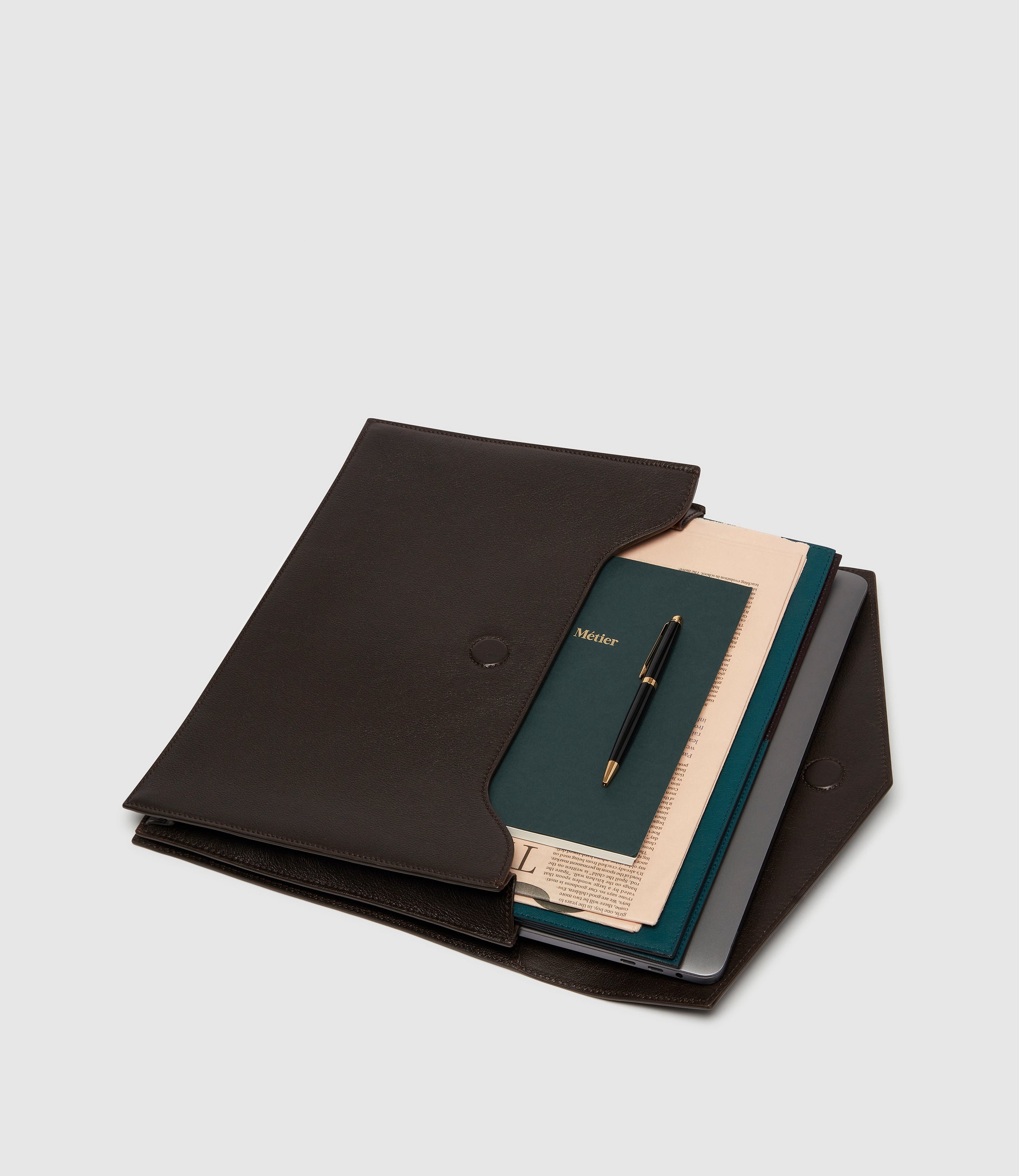 Métier Double Document Folio Handmade Italian Elvis Buffalo Leather ...