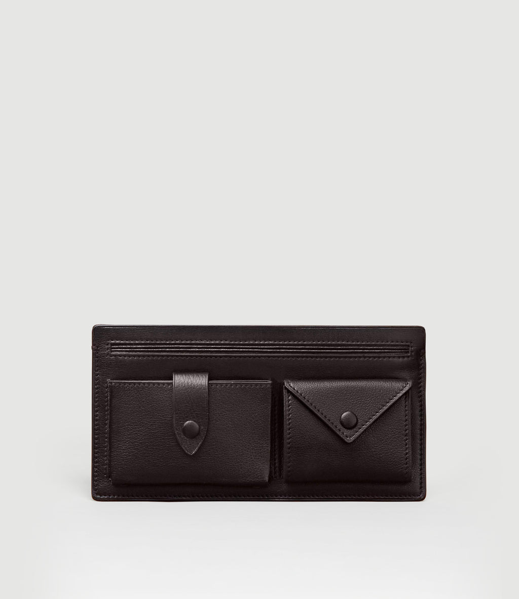 Métier Inside Out Wallet Handmade Italian Buffalo Leather Cacao Dark ...