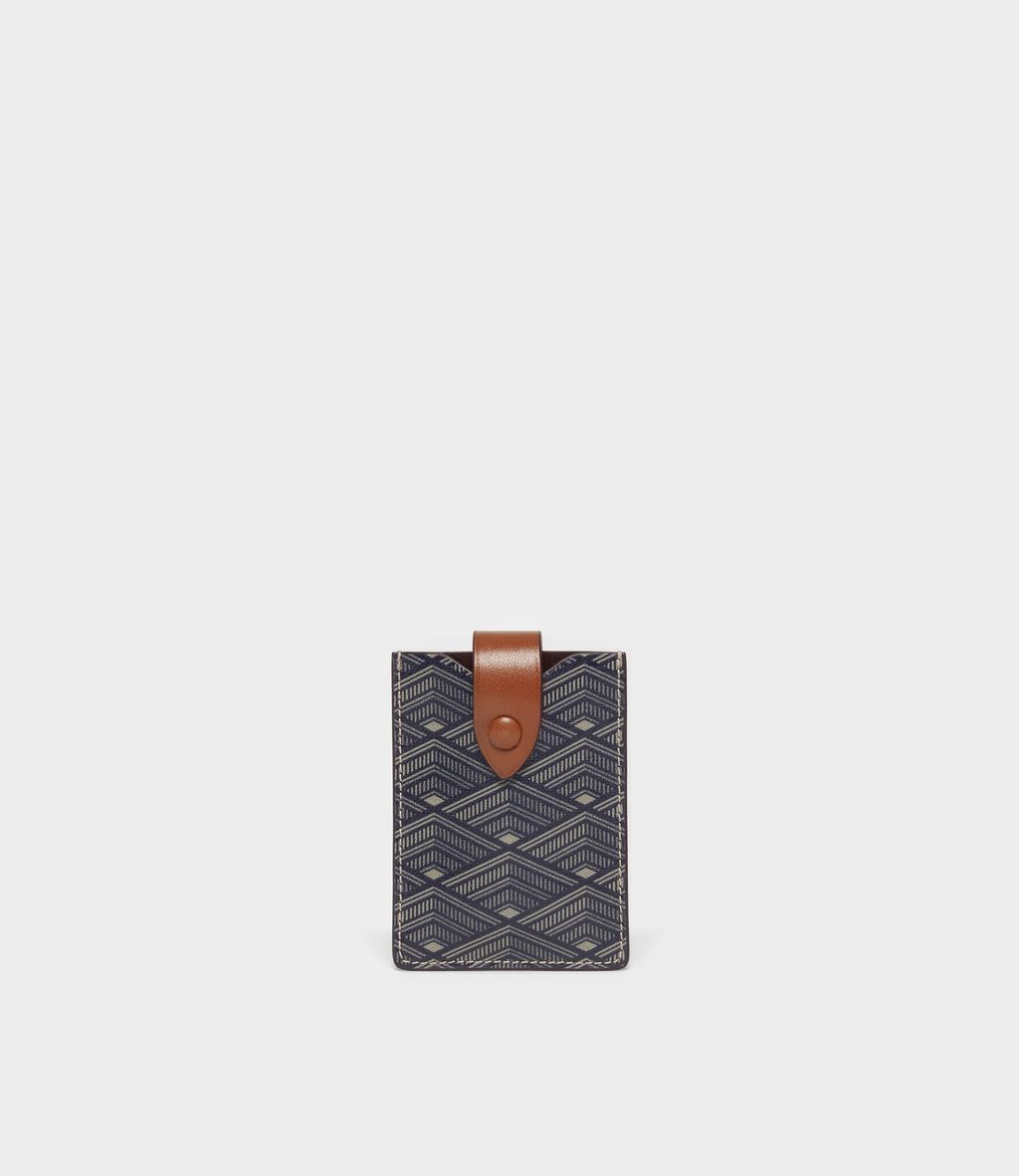 Métier Small Wallet Patterned Water Resistant Canvas Navy Blue