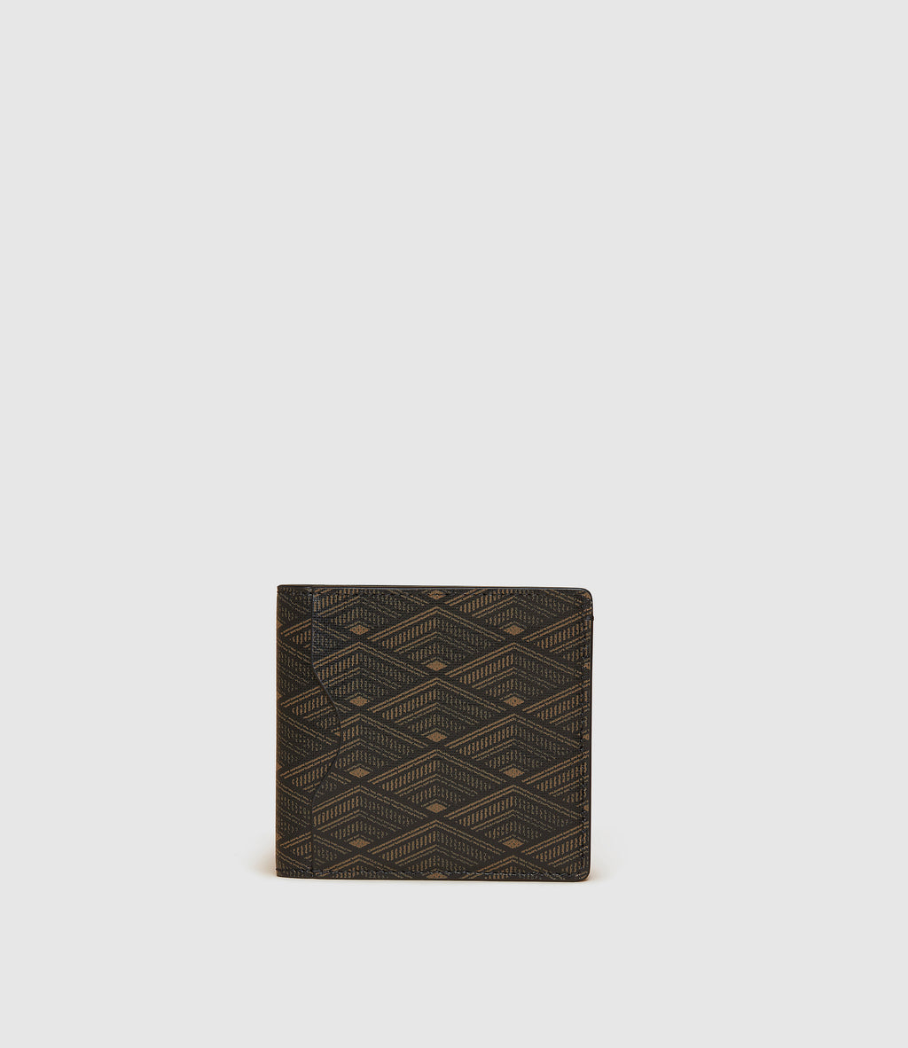 Métier Thin Billfold Patterned Water Resistant Canvas Wallet Black